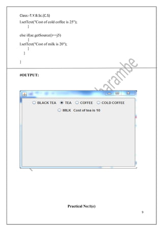 T.Y.B.S.CS Advance Java Practicals Sem 5 Mumbai University | PDF