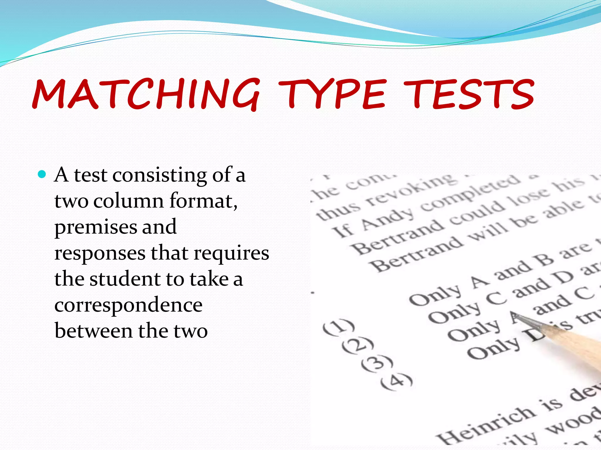 Objective Types of test... | PPTX
