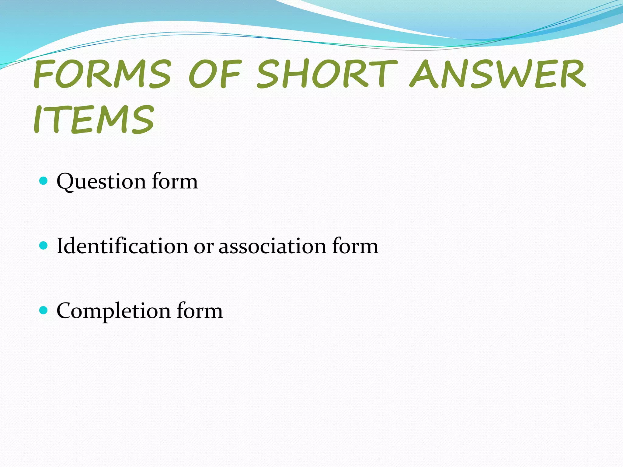 Objective Types of test... | PPTX