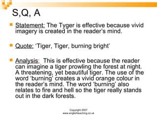 Tyger By William Blake | PPT