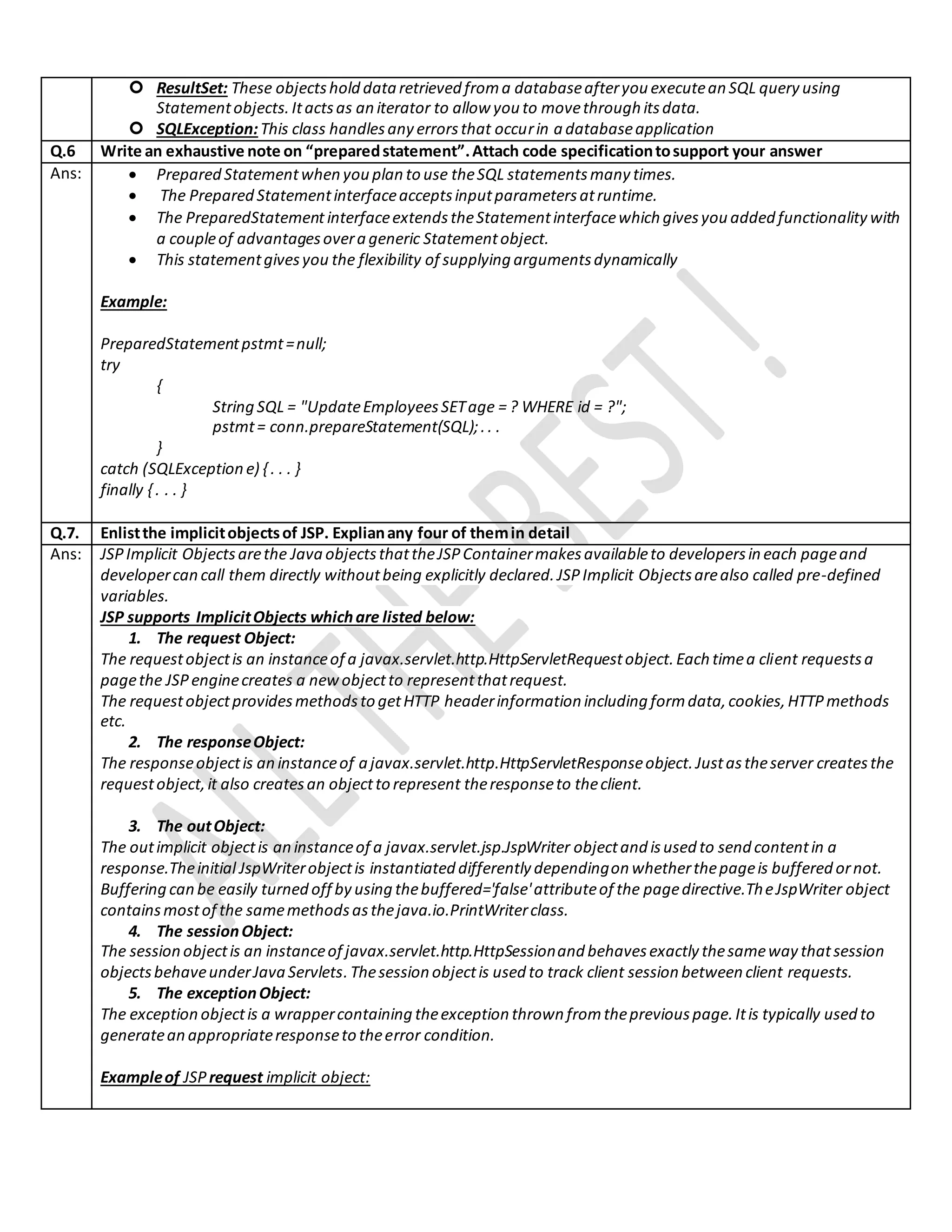 TY.BSc.IT Java QB U4 | PDF