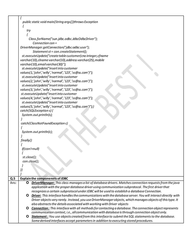 TY.BSc.IT Java QB U4 | PDF