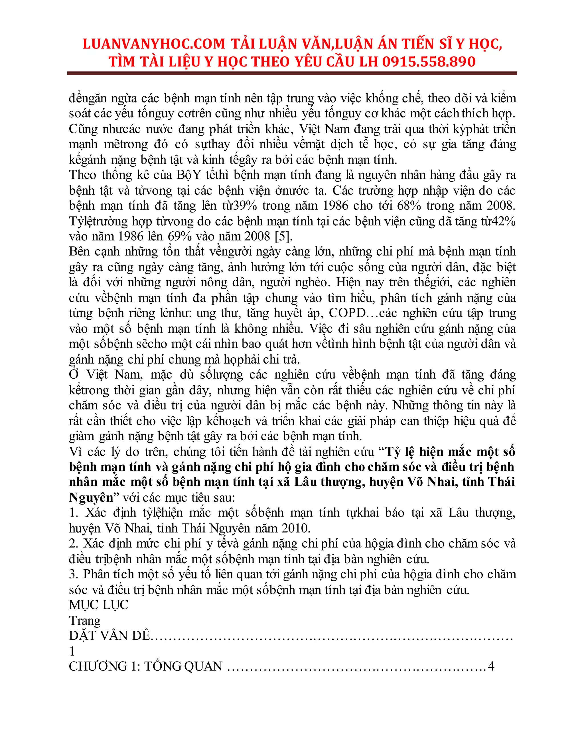 Ty le hien mac mot so benh man tinh va ganh nang chi phi ho gia dinh ...