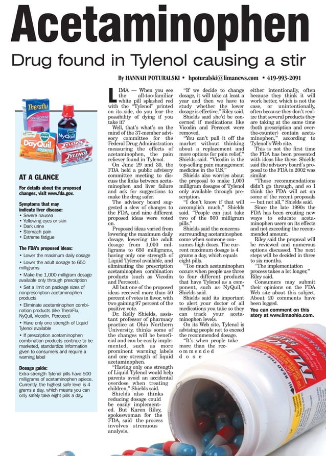 Acetaminophen: Drug found in Tylenol causing a stir | PDF | Pharmaceutical Industry | Industries