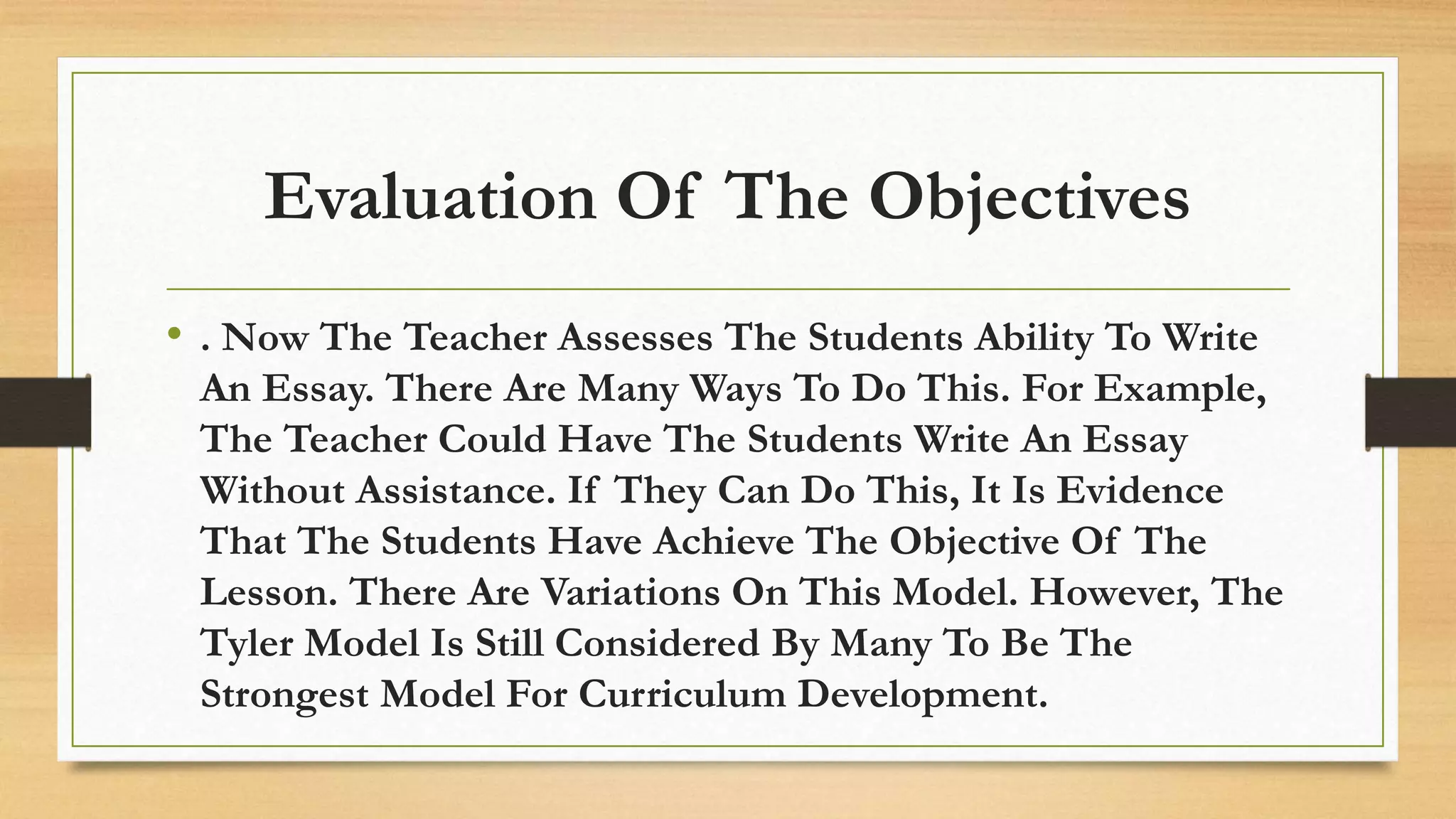 Tyler model of curriculum development | PPTX