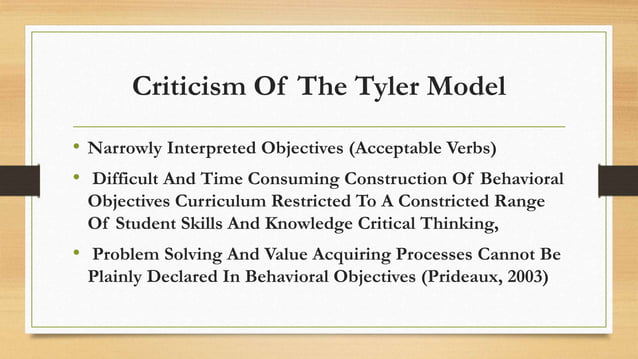 Tyler model of curriculum development | PPTX