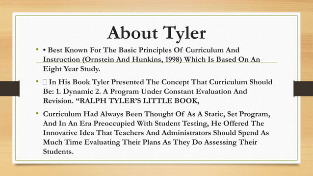 Tyler model of curriculum development | PPTX