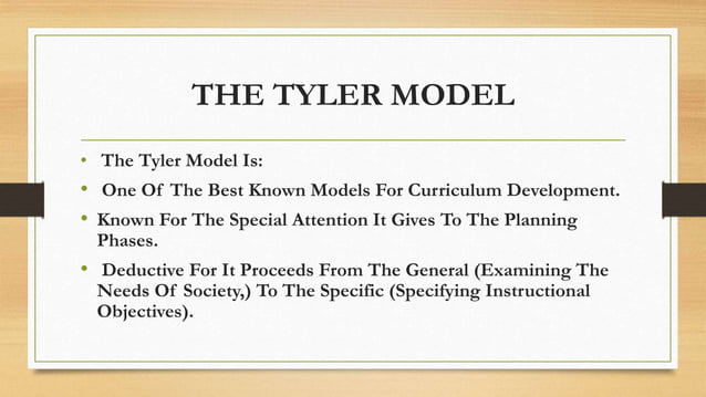 Tyler model of curriculum development | PPTX