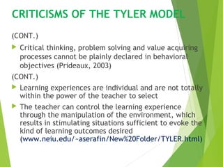 Tyler objective model | PPT