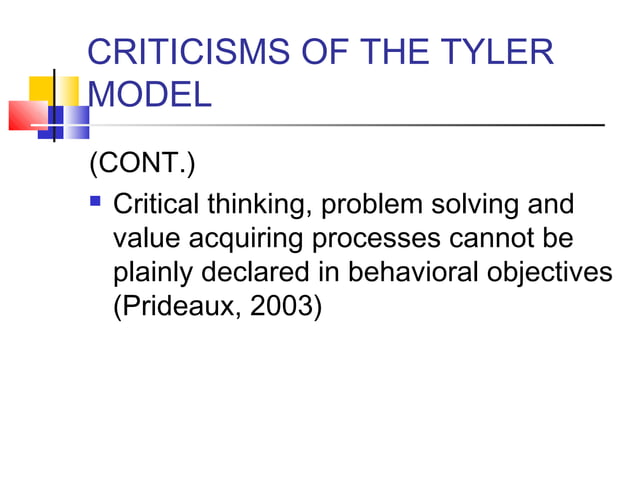 Tyler objective model group presentation | PPT
