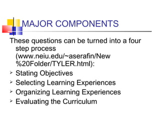 Tyler objective model group presentation | PPT