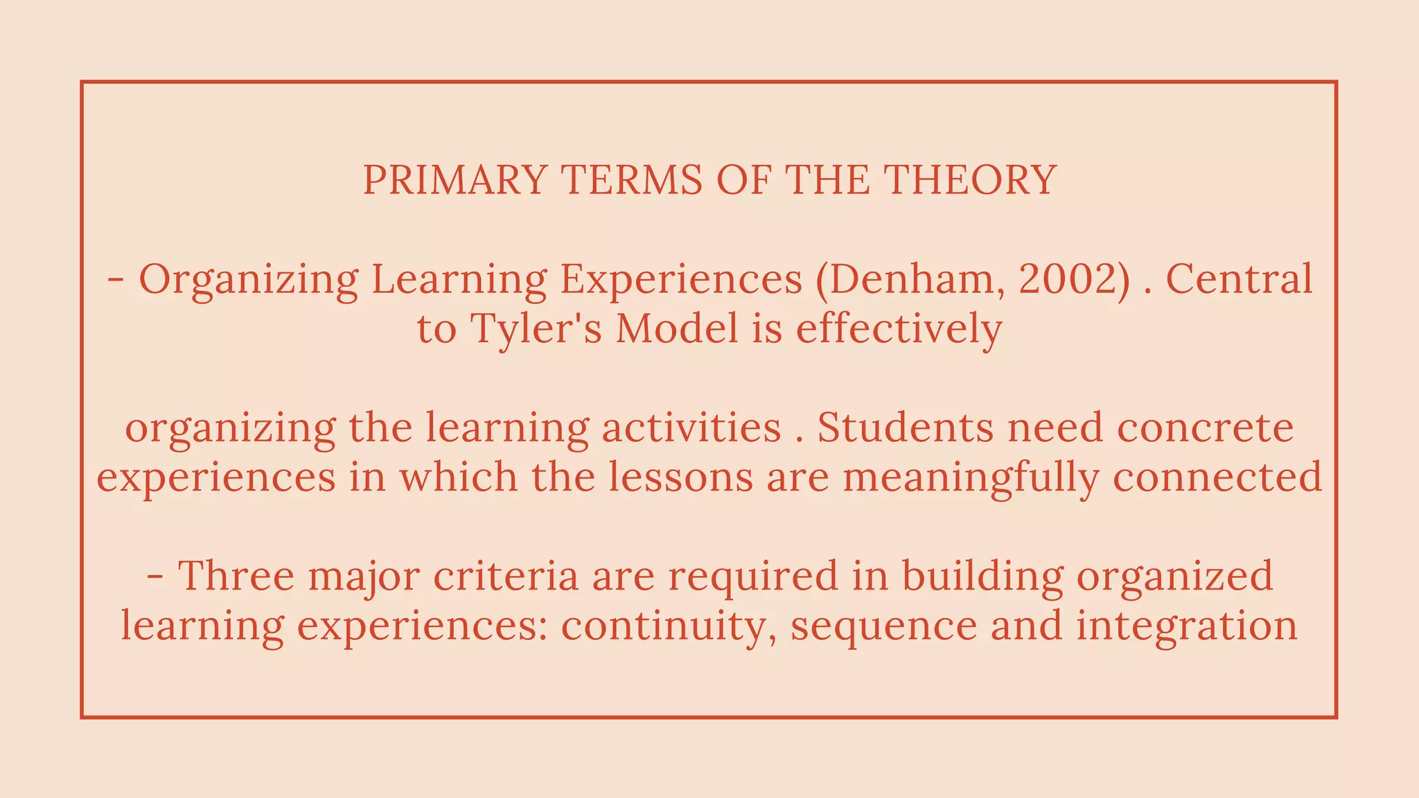 Tylers curriculum model | PDF