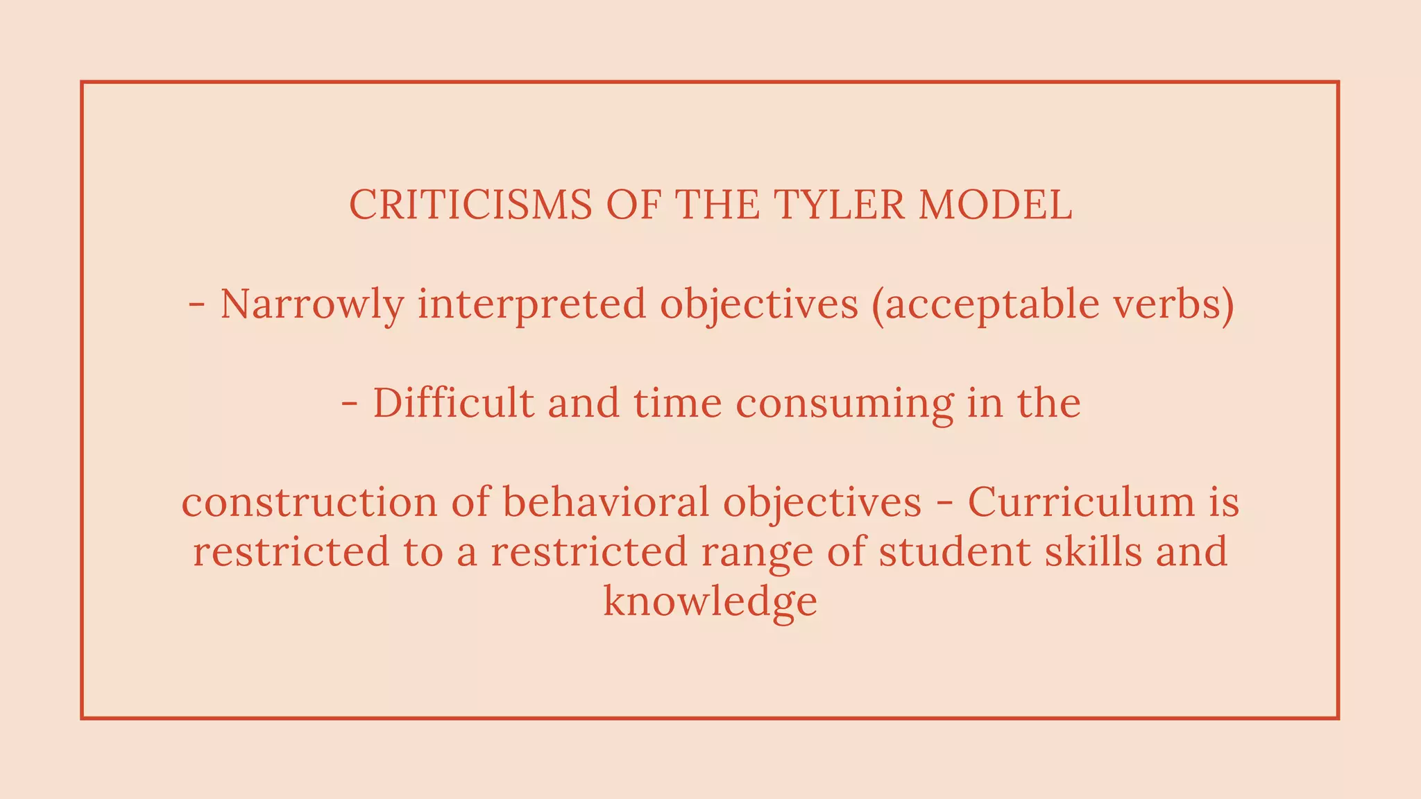 Tylers curriculum model | PDF