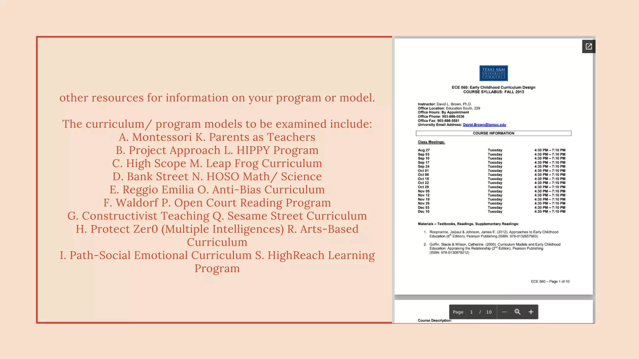 Tylers curriculum model | PDF