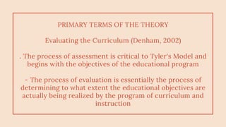 Tylers curriculum model | PDF