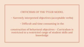 Tylers curriculum model | PDF
