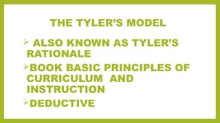 TYLER'S HILDA TABA CURRICULUM MODEL (1).pptx | Primary Education ...