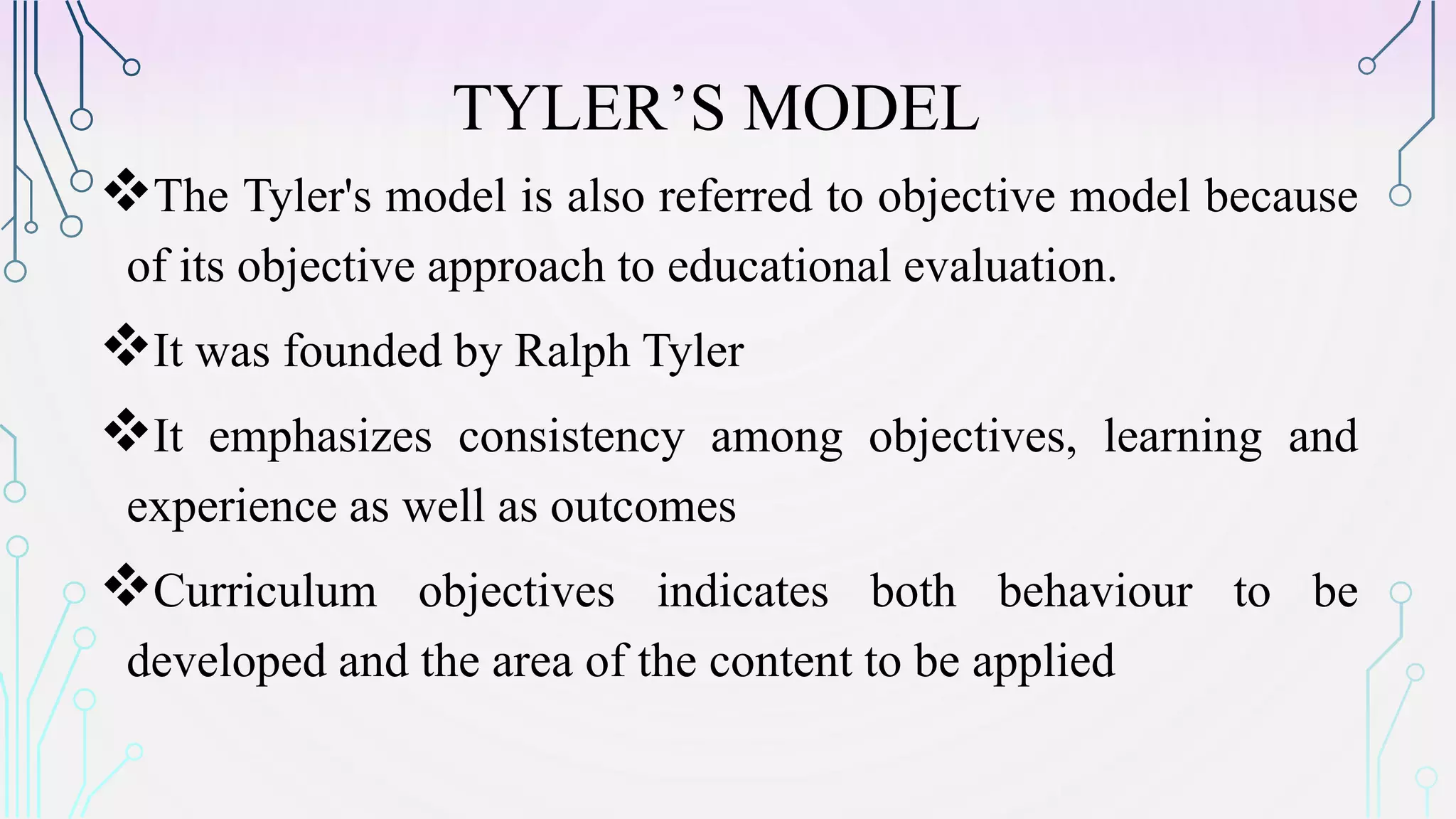 Tyler s Model Of Curriculum Evaluation PPT