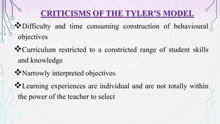 Tyler's model of curriculum evaluation | PPTX
