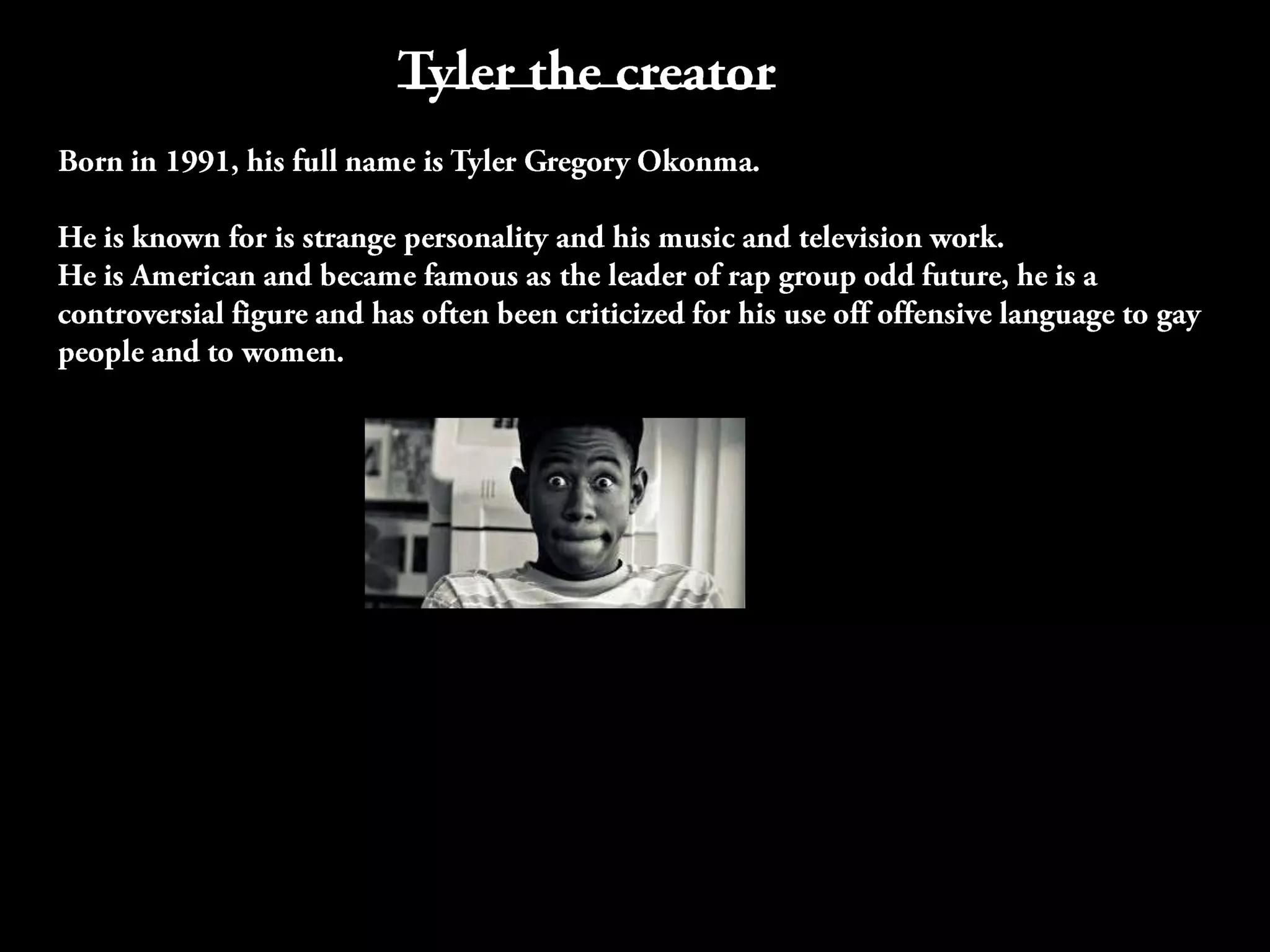 Tyler the creator info | PPTX