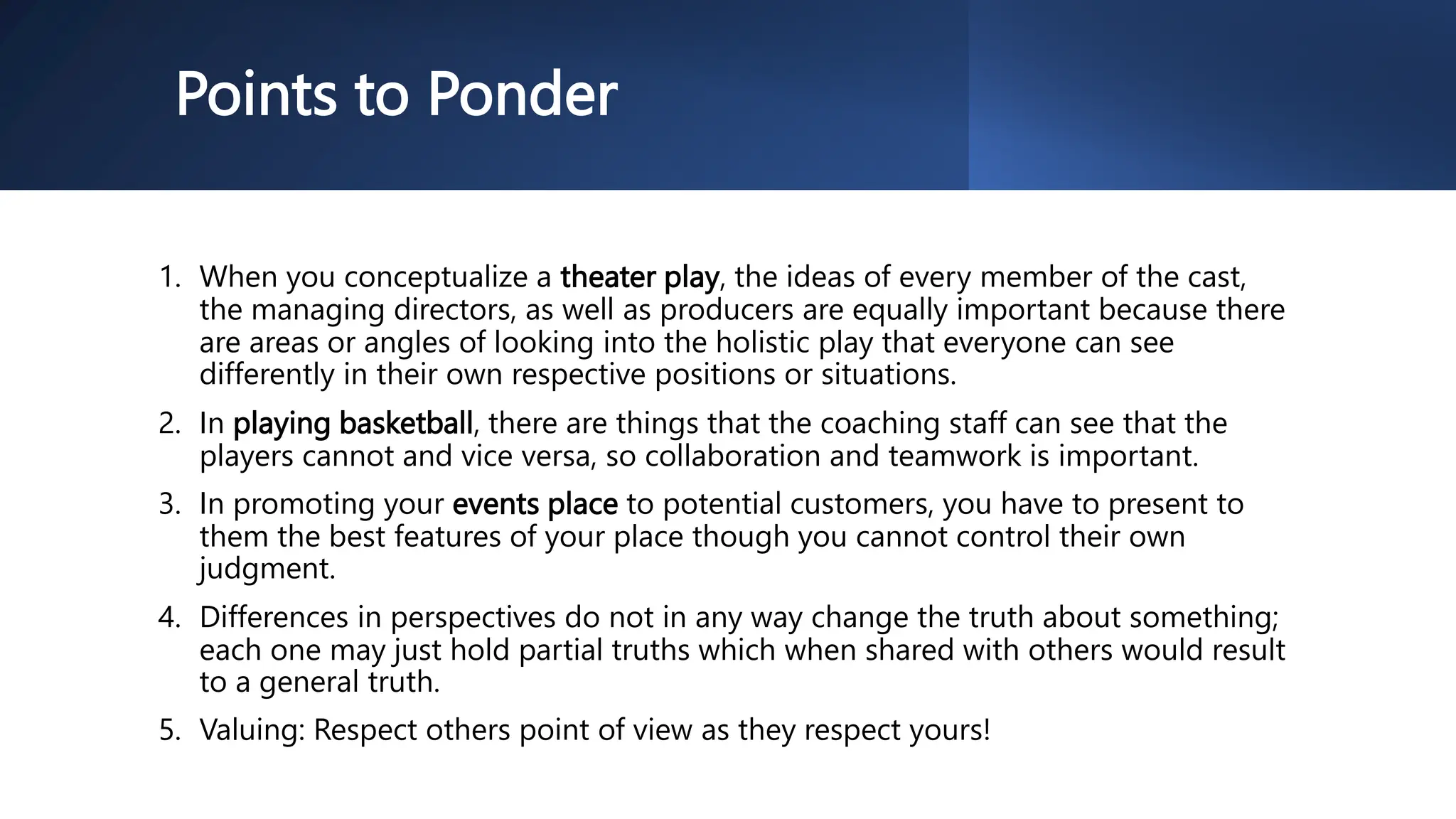 Lesson 1: Doing Philosophy: Distinguishing Holistic Perspective from a ...