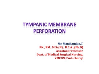 Tympanic Membrane Exam Slidesho