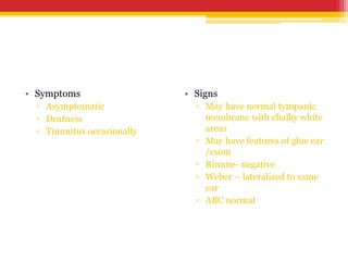 Tympanosclerosis | PPTX