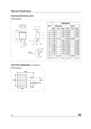 Original Thyristor TYN825RG 825 25A 800V TO-220 New STMicroelectronics | PDF