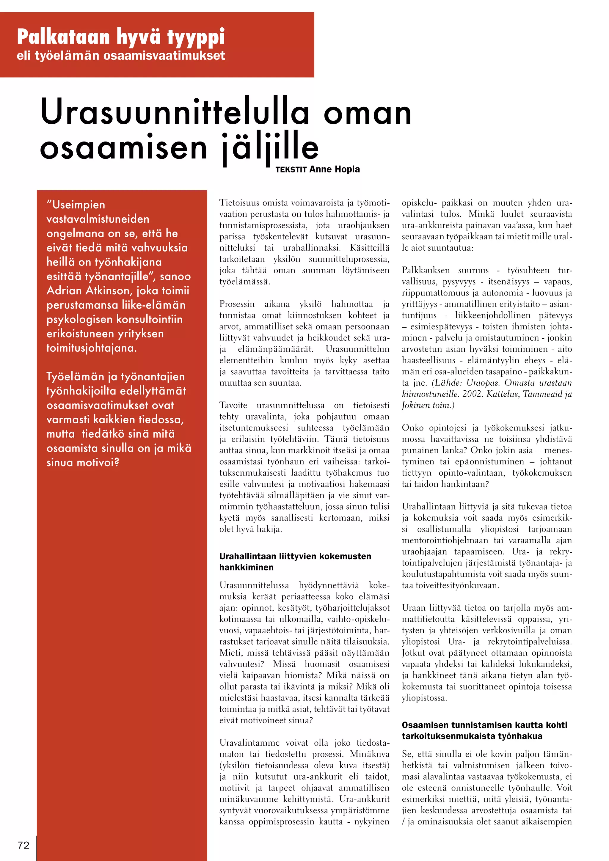Tyoelamanosaaminen | PDF