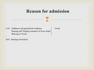 Case on type II diabetes mellitus with peripheral neuropathy with ...