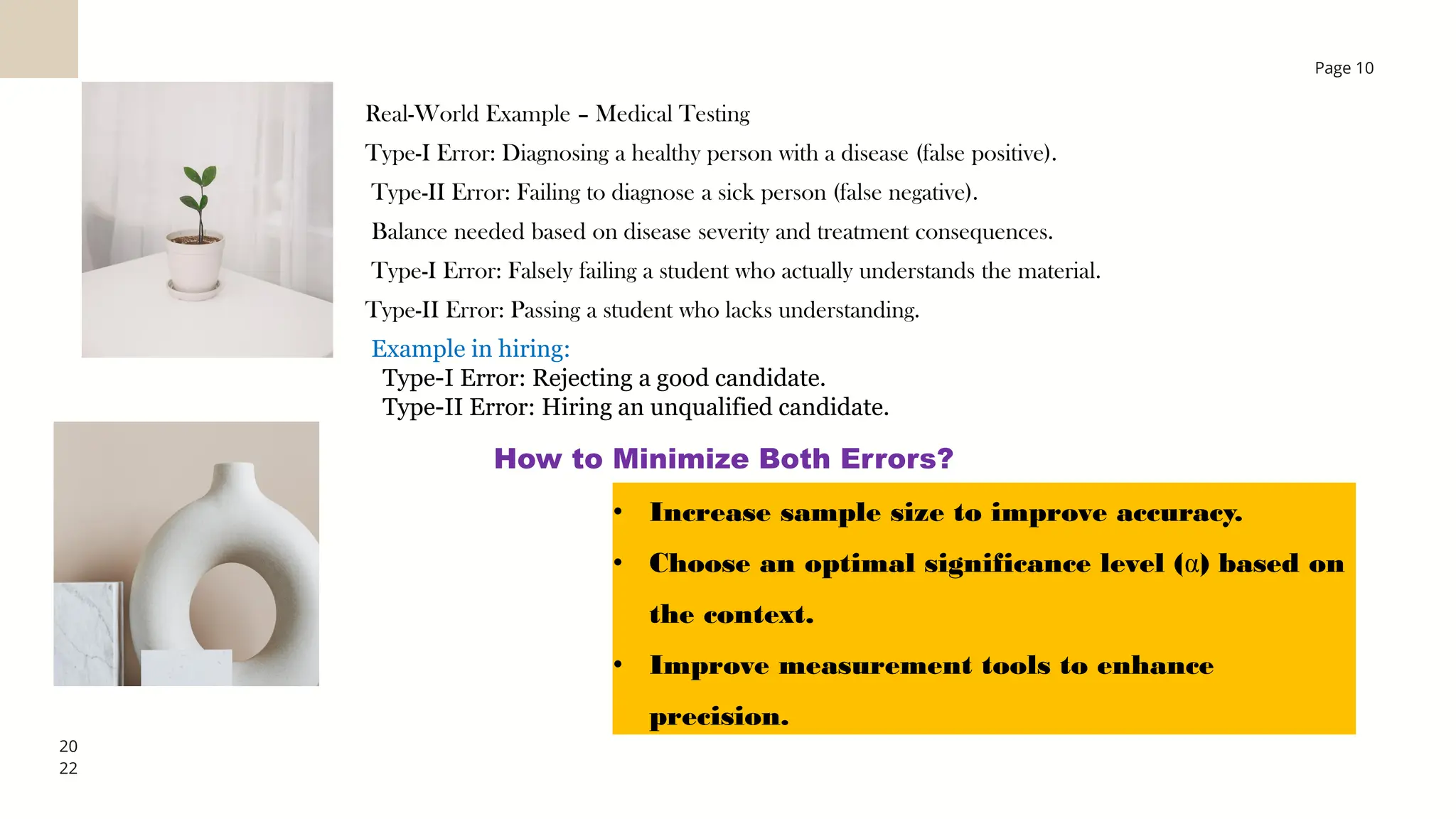 Type-I and Type-II Error, Alpha error, Beta error, Power of Test | PDF