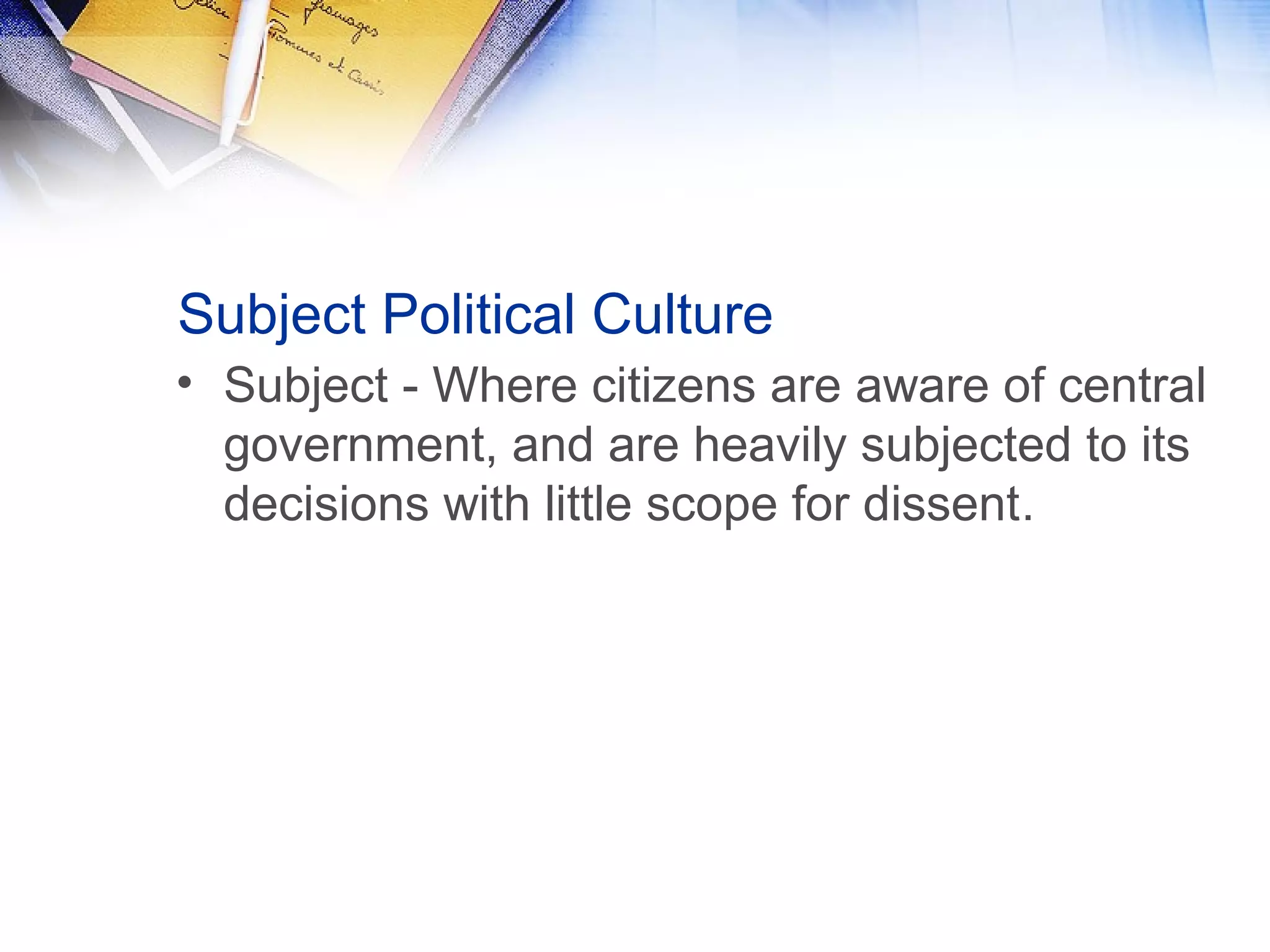 Type of political culture | PPT