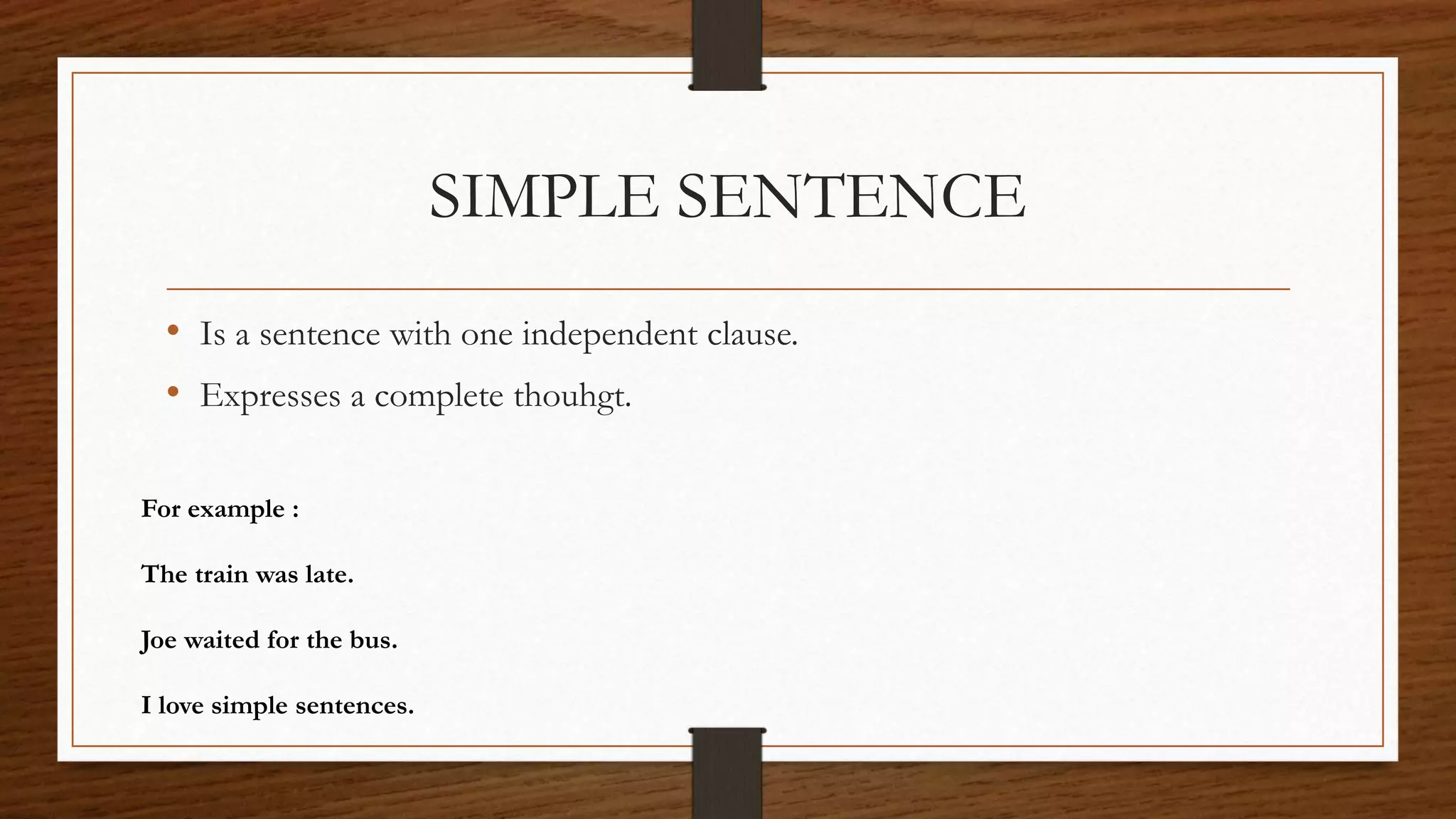 Simple sentences- inglés | PPTX