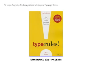 Full version Type Rules: The Designer's Guide to Professional ...