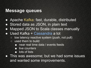 Type safe, versioned, and rewindable stream processing with Apache {Avro, Kafka} and Scala | PDF
