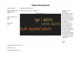 Type1 diabetes psa_storyboard | PDF