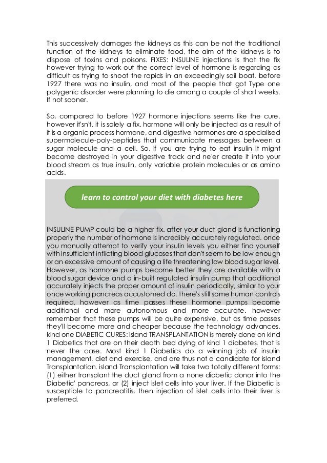 Type 1 Diabetic Explanations for Causes.pdf | Endocrine and Metabolic ...