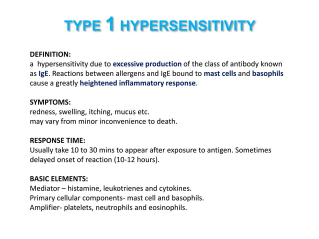 Type 1 hypersensitivity | PPTX | Allergies | Diseases and Conditions