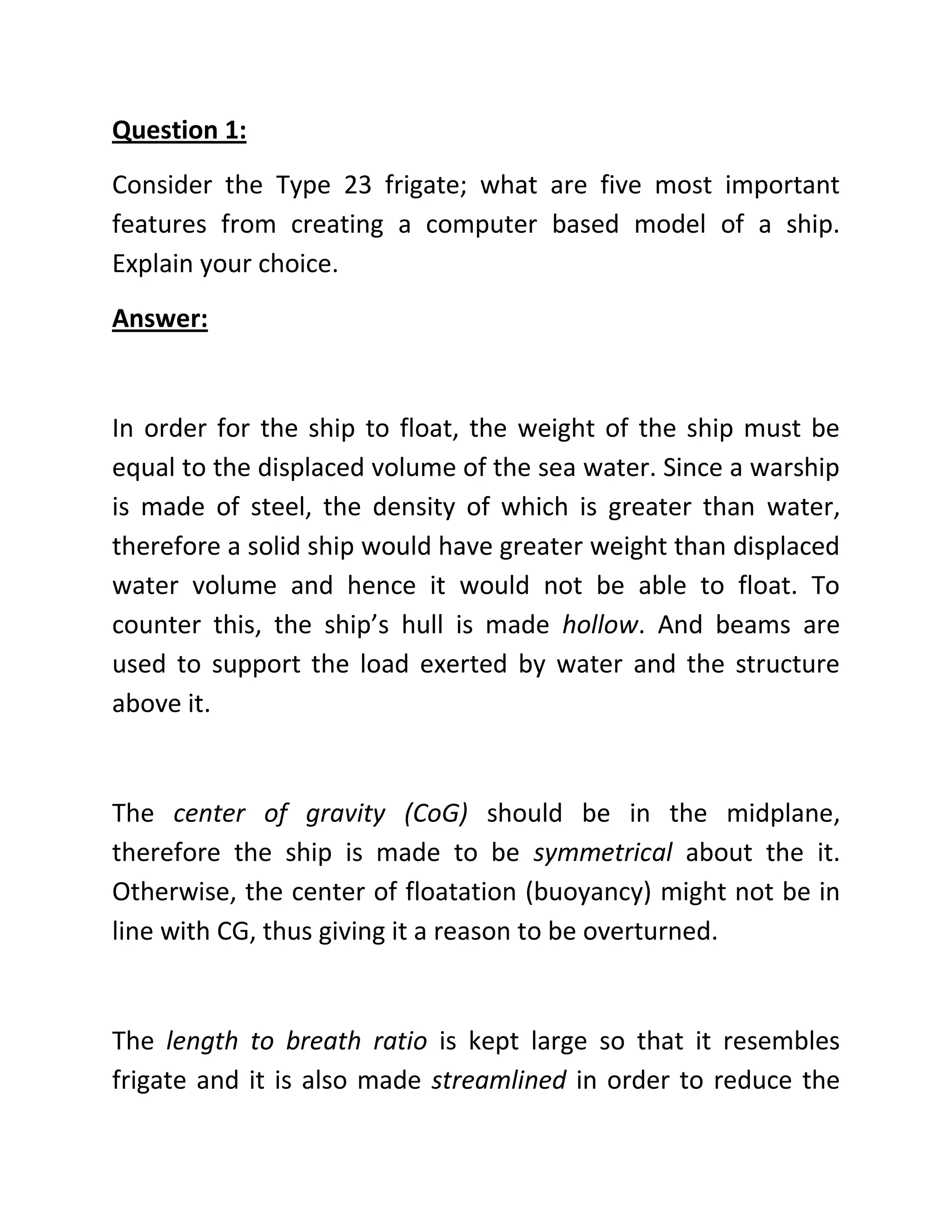 Type 23 Frigate FEA Hull Design | PDF