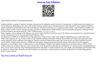 Type 2 Diabetic Essay | PDF
