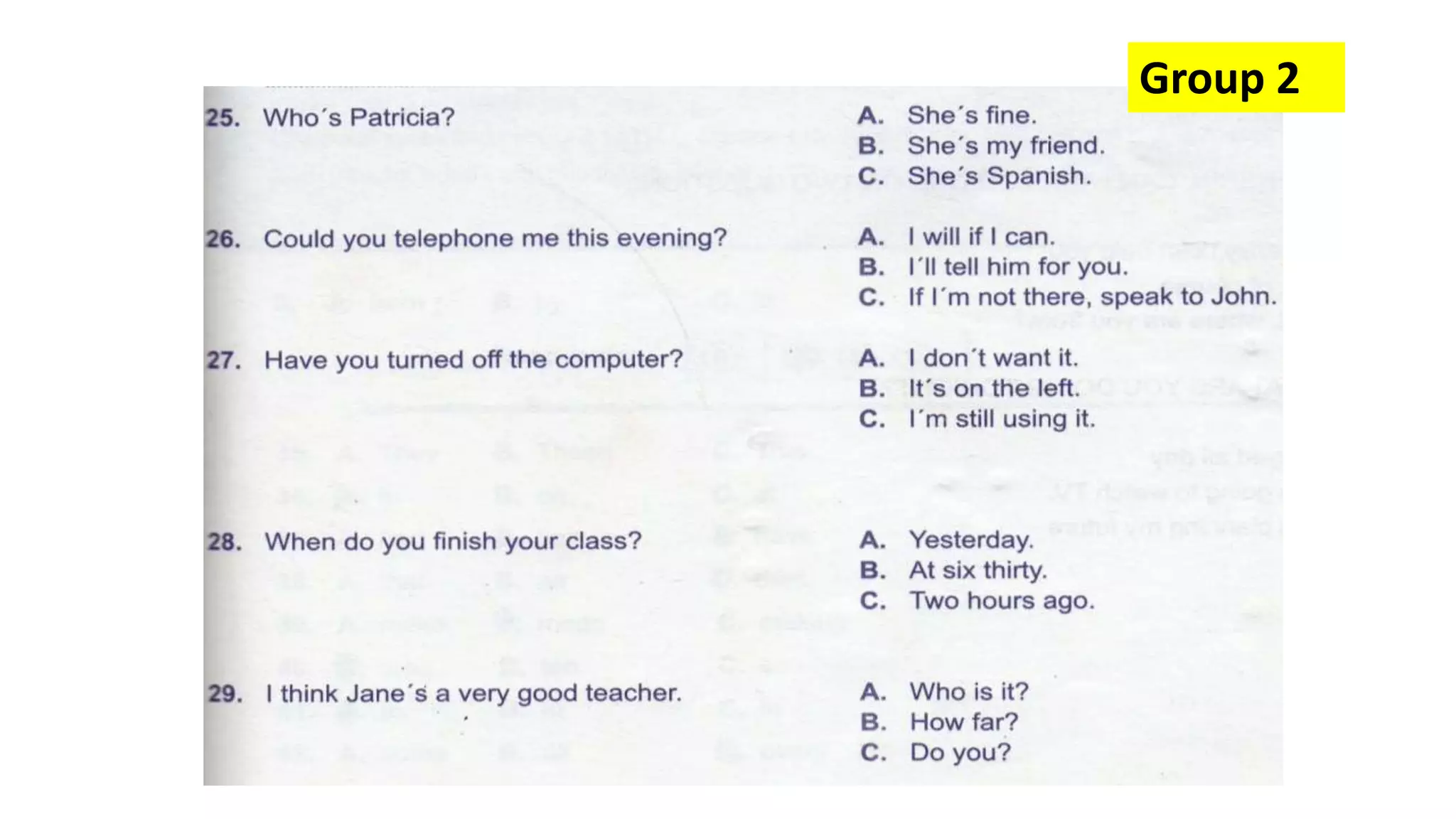 Type 3 questions examples | PPT