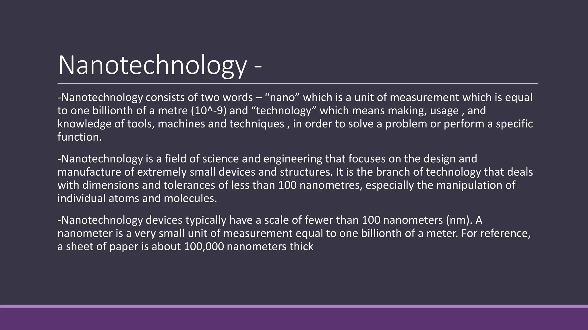 Overview Of Nanotechnology Historical Perspective Of Integration Of Biology , Chemistry And ...