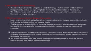 Overview Of Nanotechnology Historical Perspective Of Integration Of Biology , Chemistry And ...