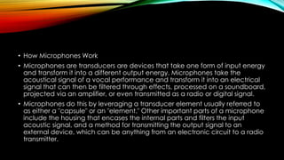 Type and applications of microphones | PDF