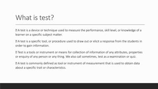 Type and classification of test | PDF