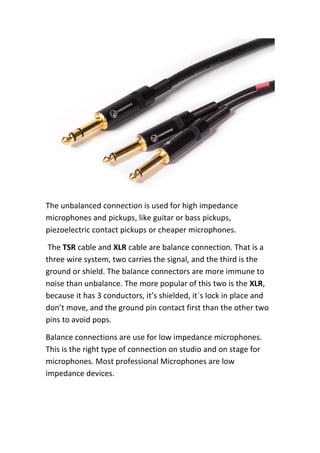 Computer Audio Cable Types