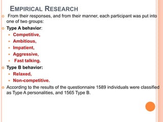 Type A Behavior Pattern (TABP) | PPTX