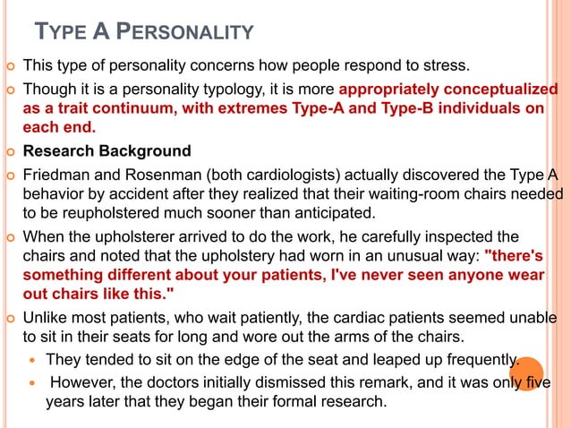 Type A Behavior Pattern (TABP) | PPT