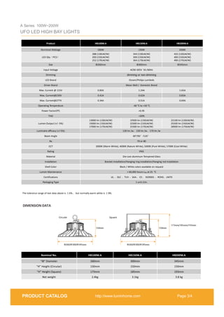 Type a ufo high bay light | PDF