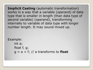Typecasting in c | PPTX